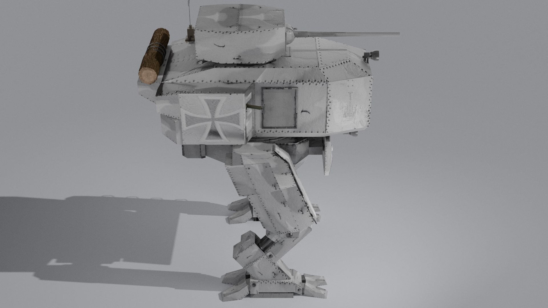 3D Panzer Mech Walker With RIG And LOWPOLY Winter Camo - TurboSquid 1993393