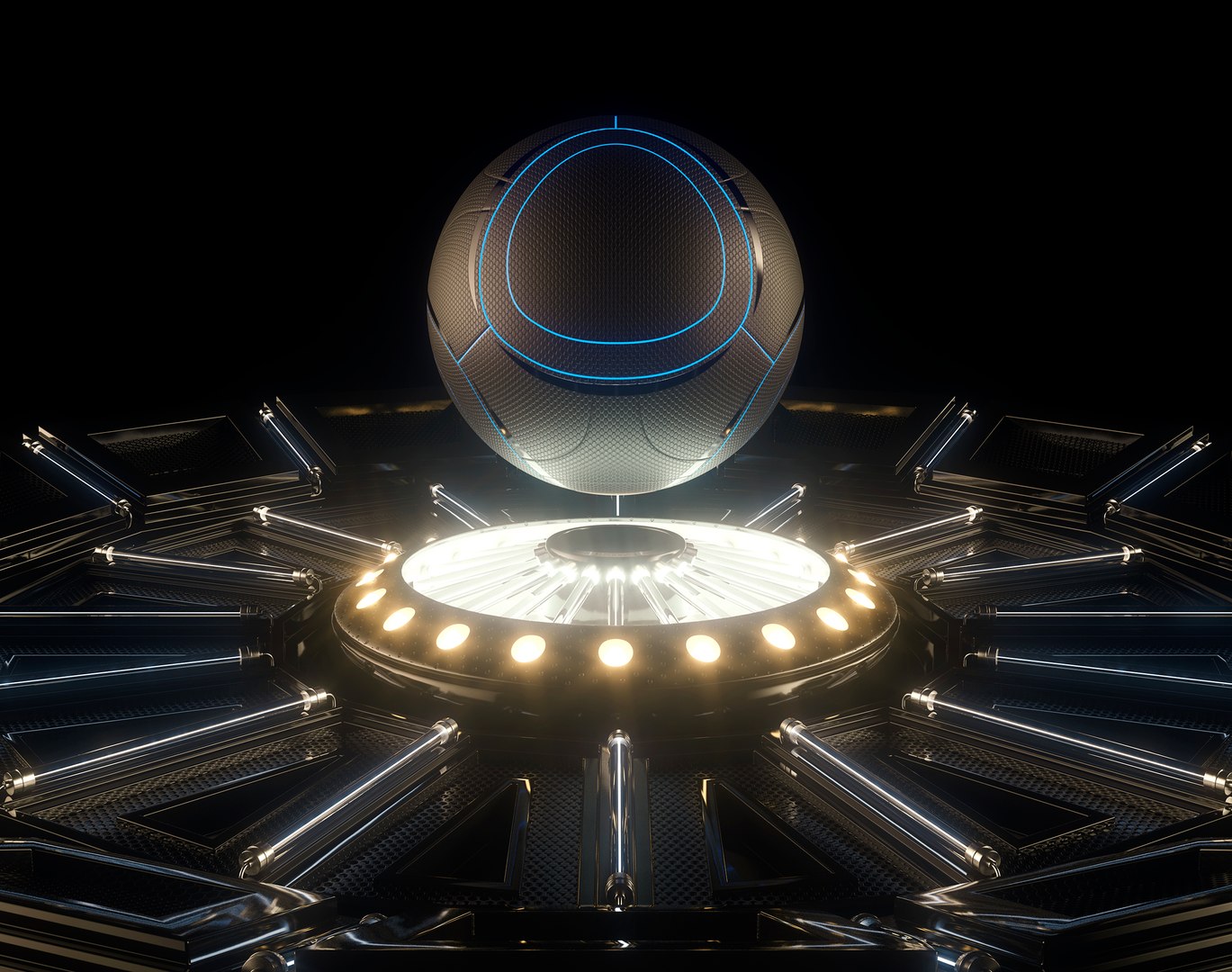 3D Futuristic Soccer Ball And Stage - TurboSquid 2128401