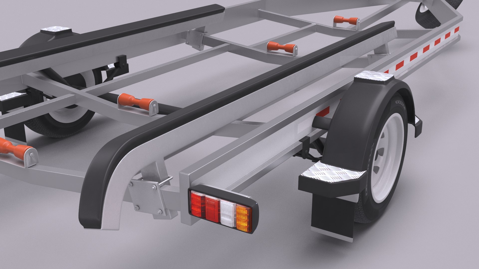 3D boat trailer single axle - TurboSquid 1596929