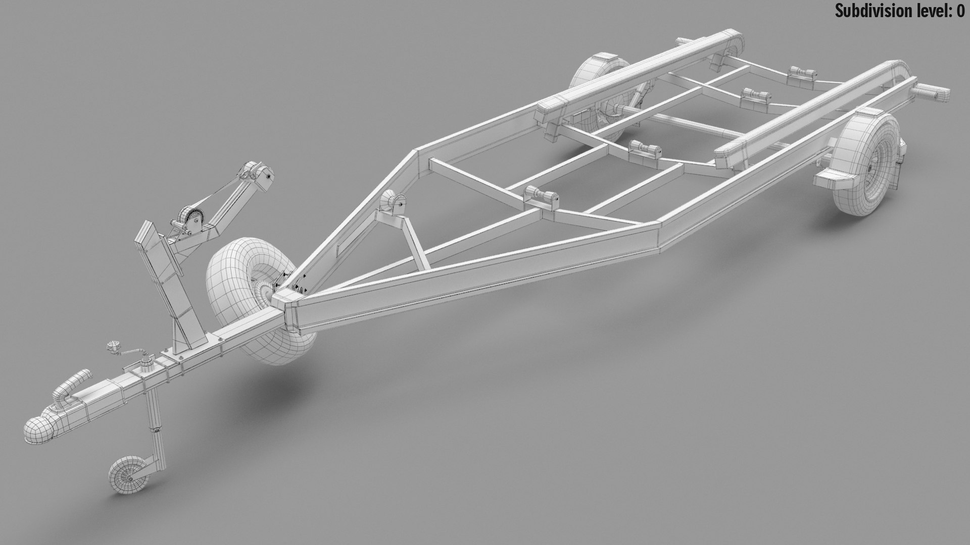 3D boat trailer single axle - TurboSquid 1596929