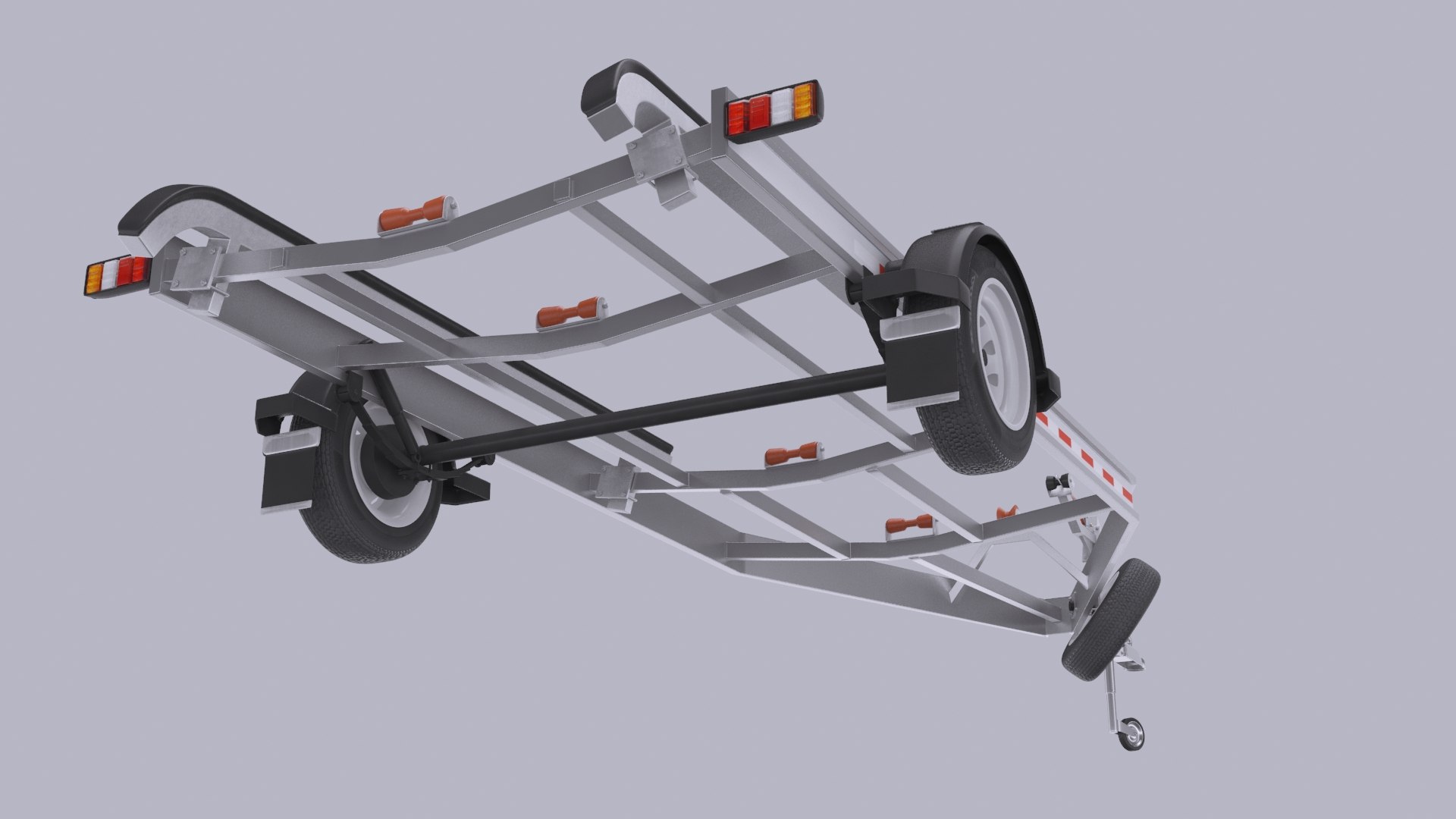 3D boat trailer single axle - TurboSquid 1596929