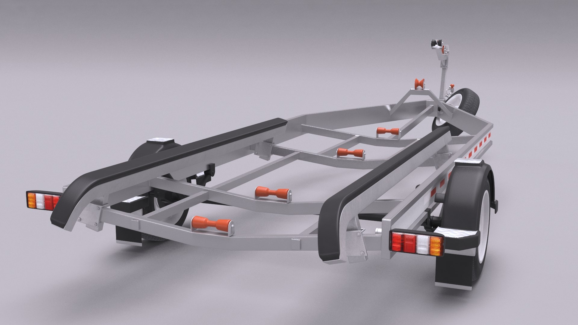 3D boat trailer single axle - TurboSquid 1596929