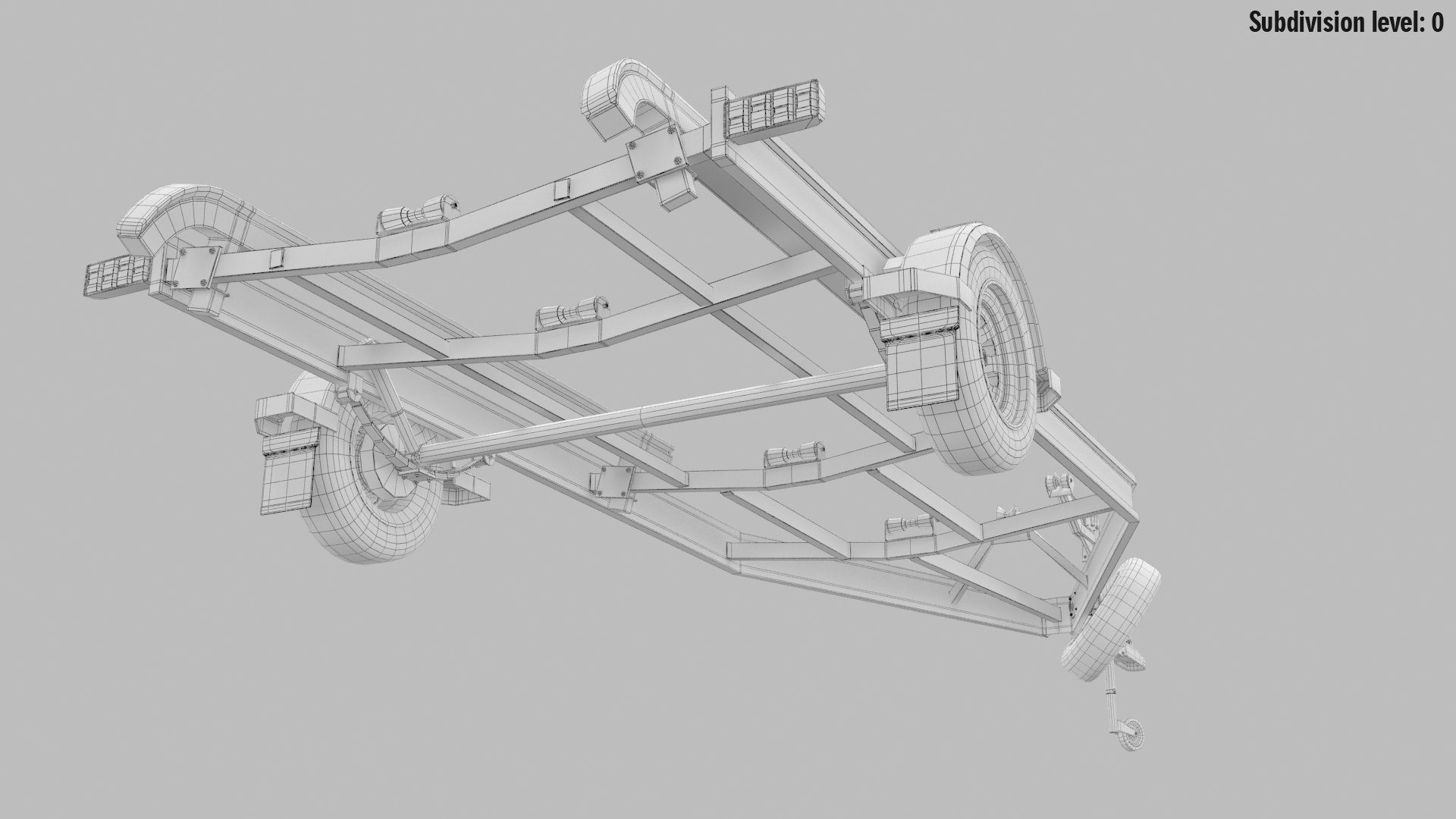 3D boat trailer single axle - TurboSquid 1596929