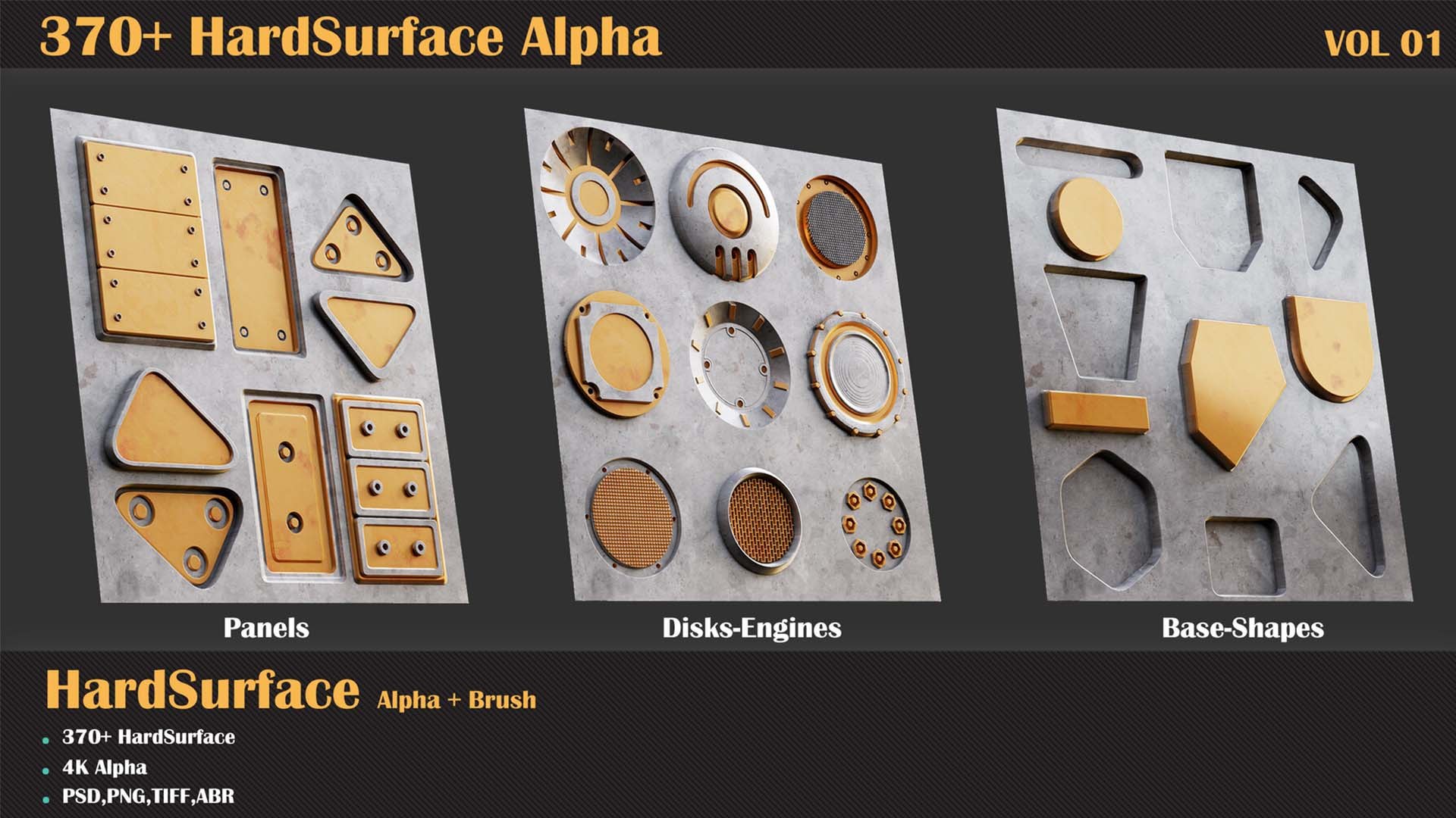 370 Hard Surface Alpha- VOL 01 3D Model - TurboSquid 2262934
