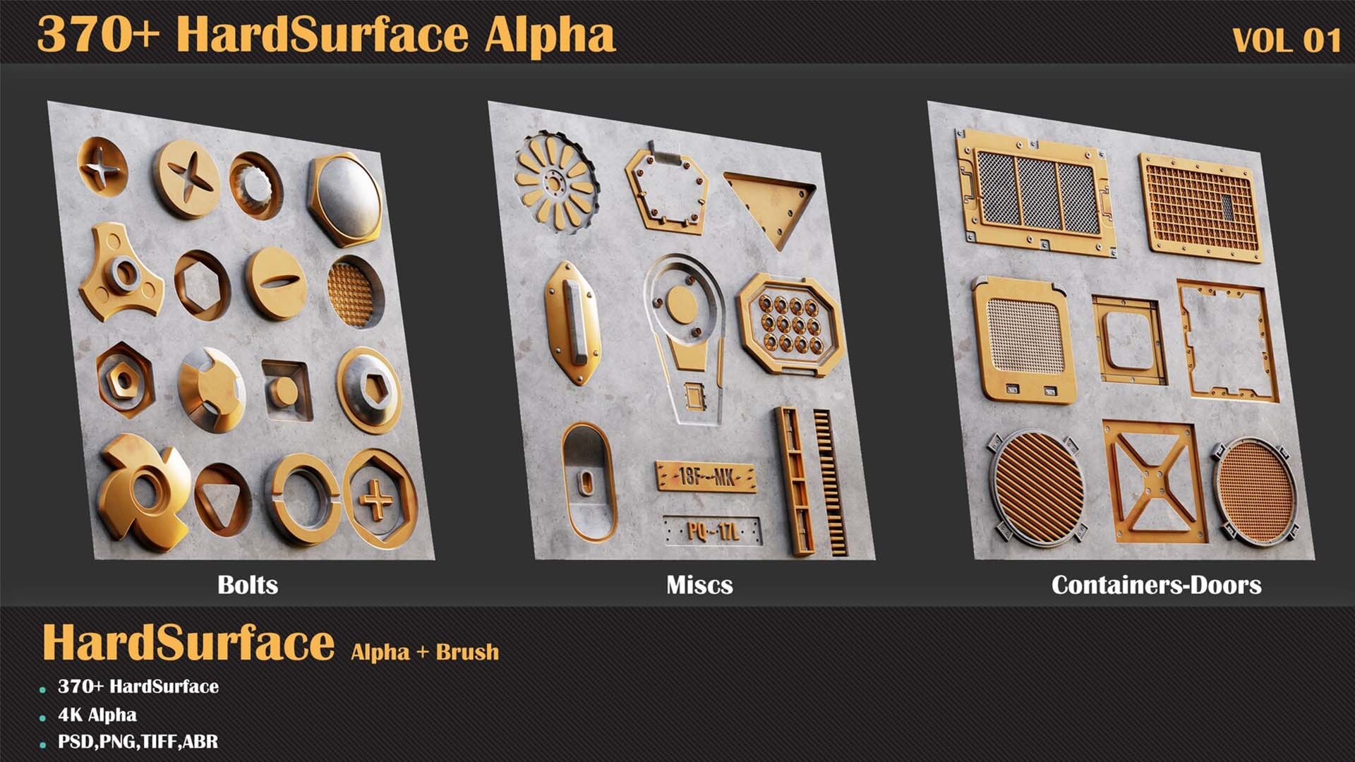 370 Hard Surface Alpha- VOL 01 3D Model - TurboSquid 2262934
