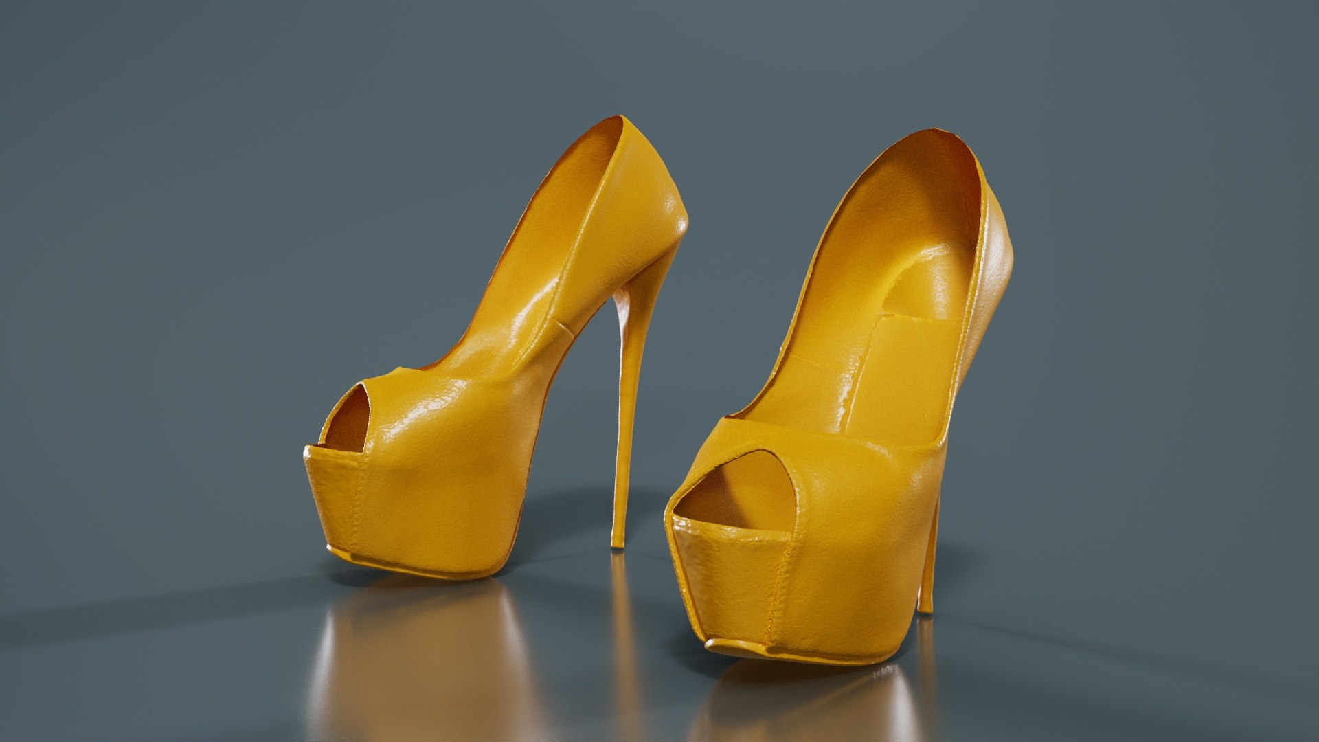3D Peep Toe Stiletto Heels Remastered Model - TurboSquid 2361013