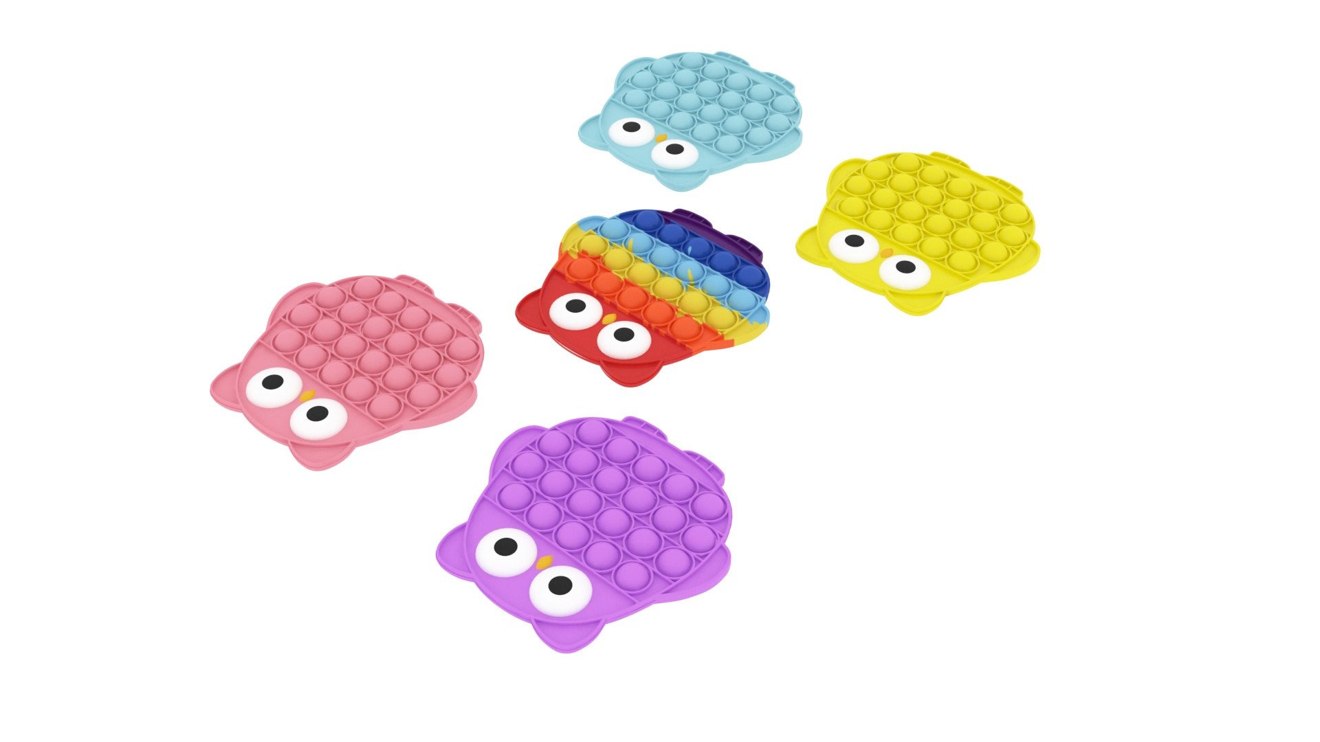 Owl Pop It Fidget Toys Set 3D - TurboSquid 1779076