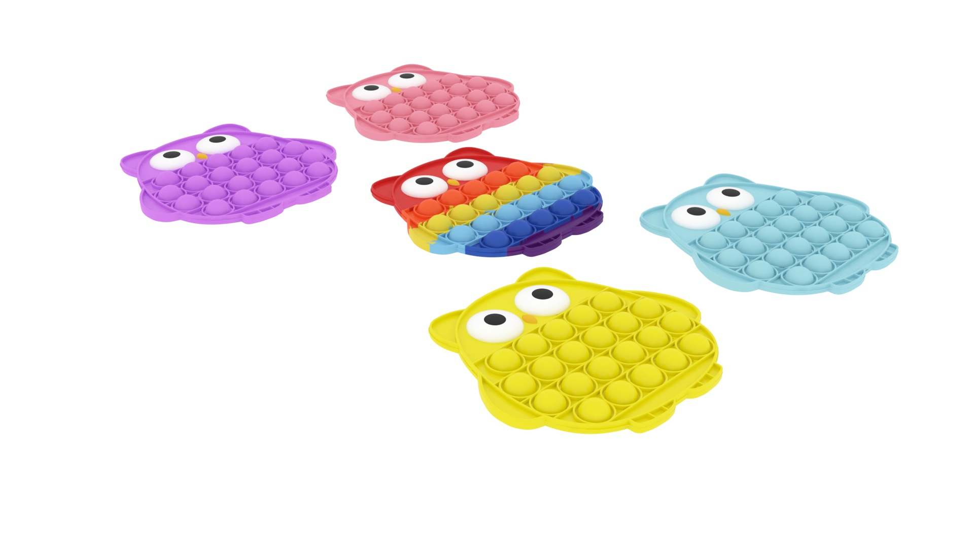 Owl Pop It Fidget Toys Set 3D - TurboSquid 1779076