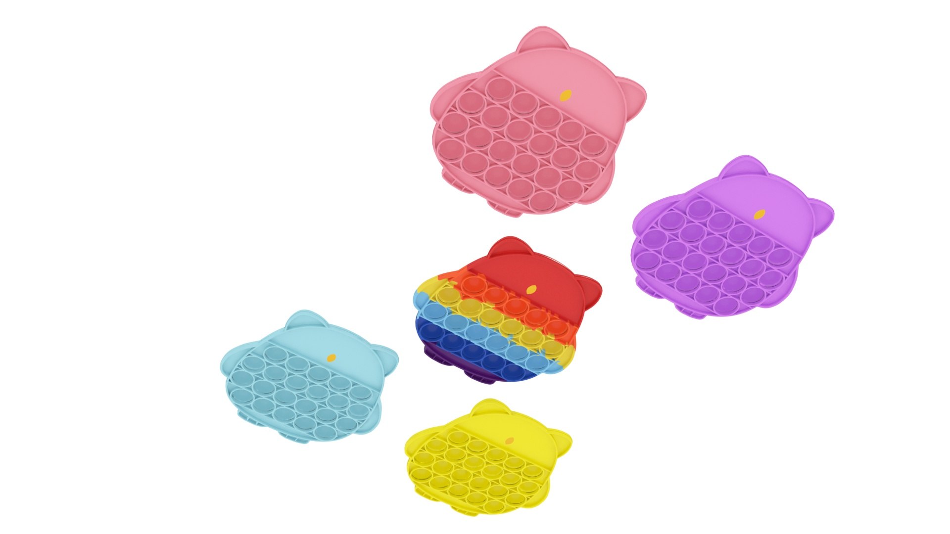 Owl Pop It Fidget Toys Set 3D - TurboSquid 1779076