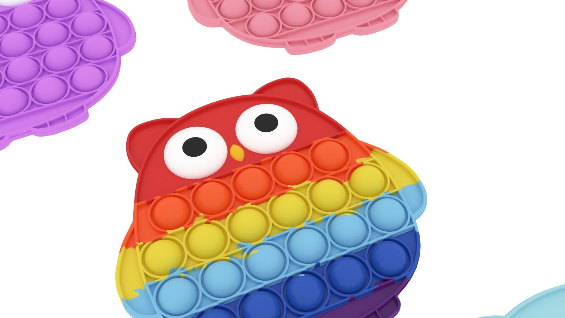 Owl Pop It Fidget Toys Set 3D - TurboSquid 1779076