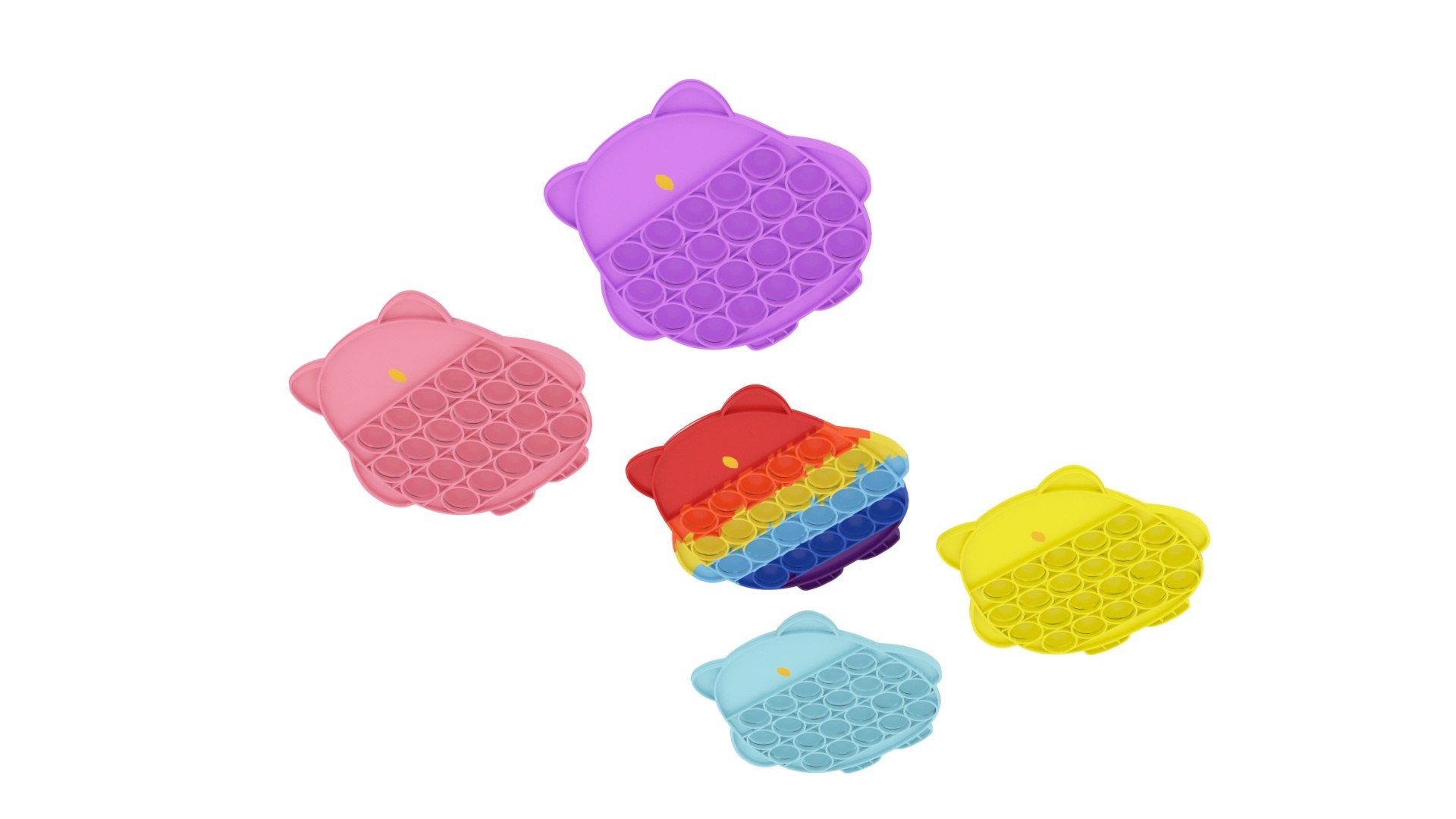 Owl Pop It Fidget Toys Set 3D - TurboSquid 1779076