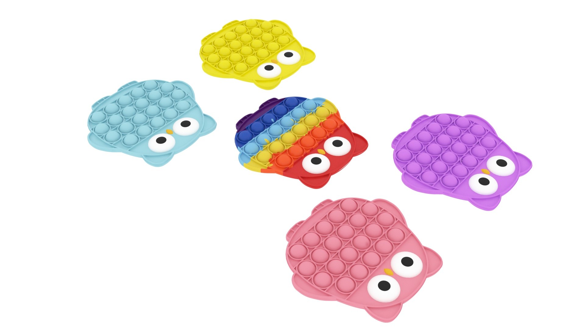 Owl Pop It Fidget Toys Set 3D - TurboSquid 1779076