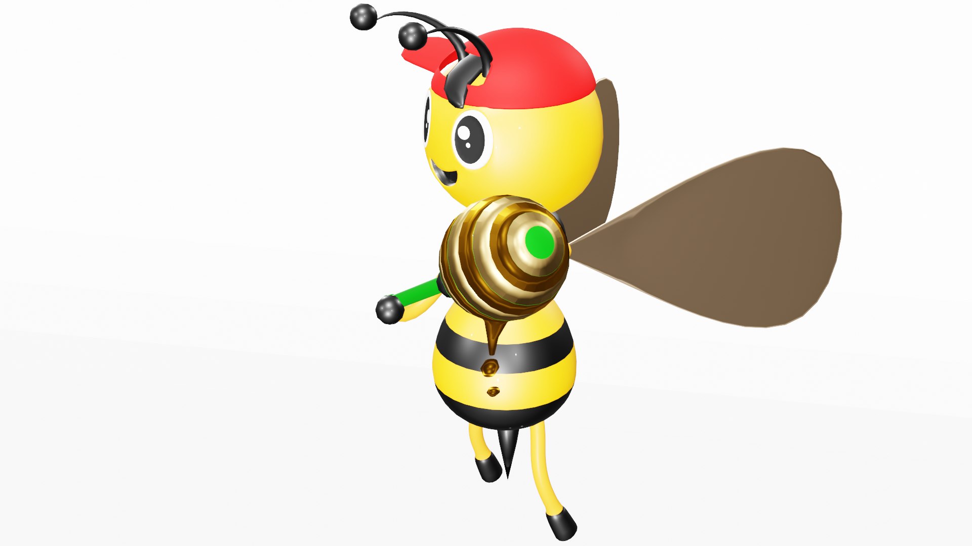 Bee With Red Cap 3D - TurboSquid 2124594