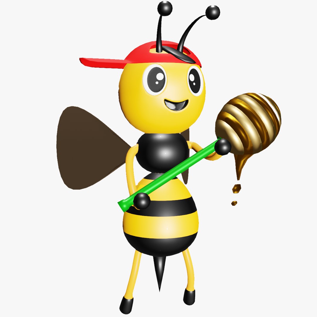 Bee with Red Cap 3D - TurboSquid 2124594