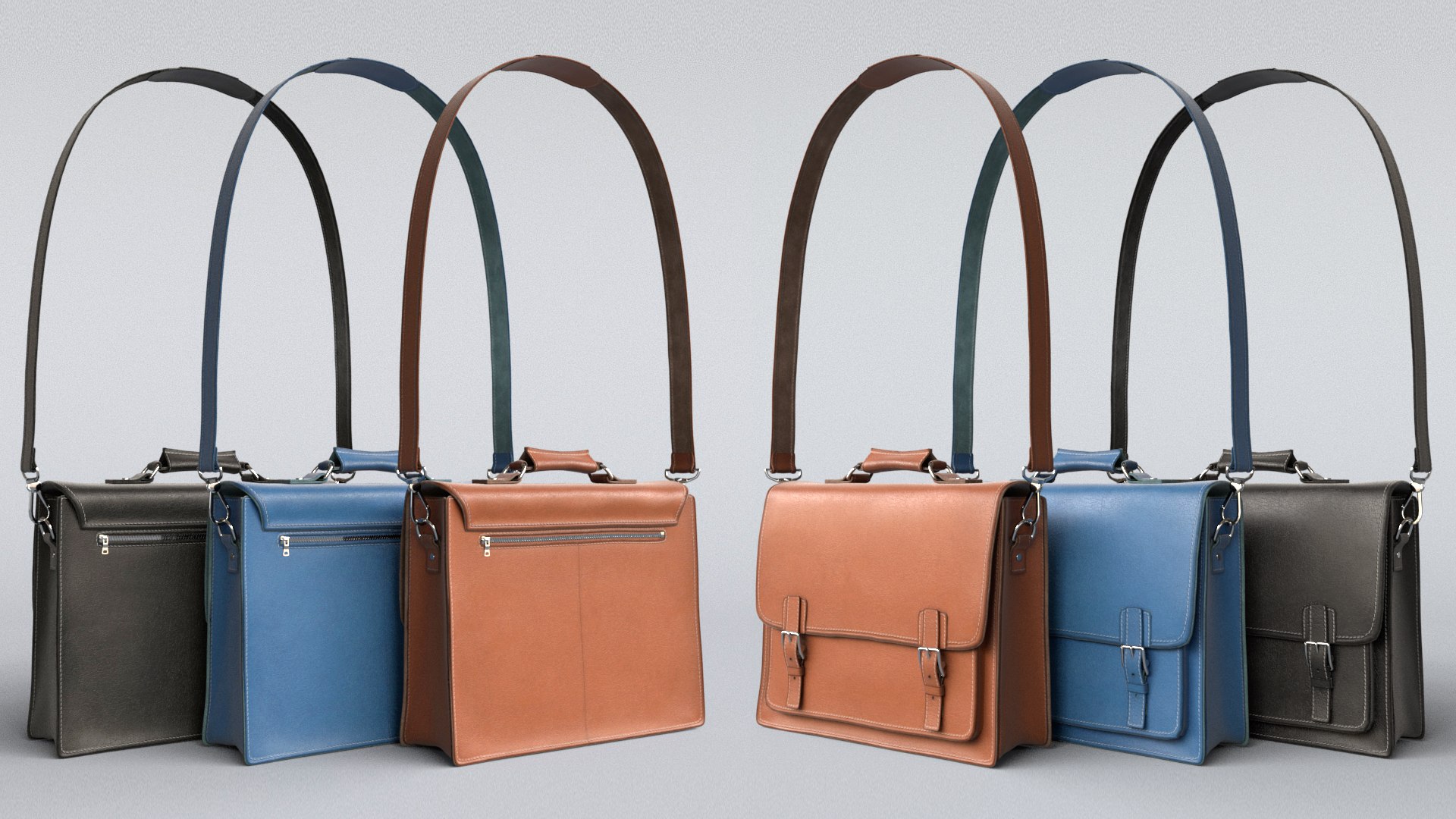 Six Rigged Bags Model - TurboSquid 2104284