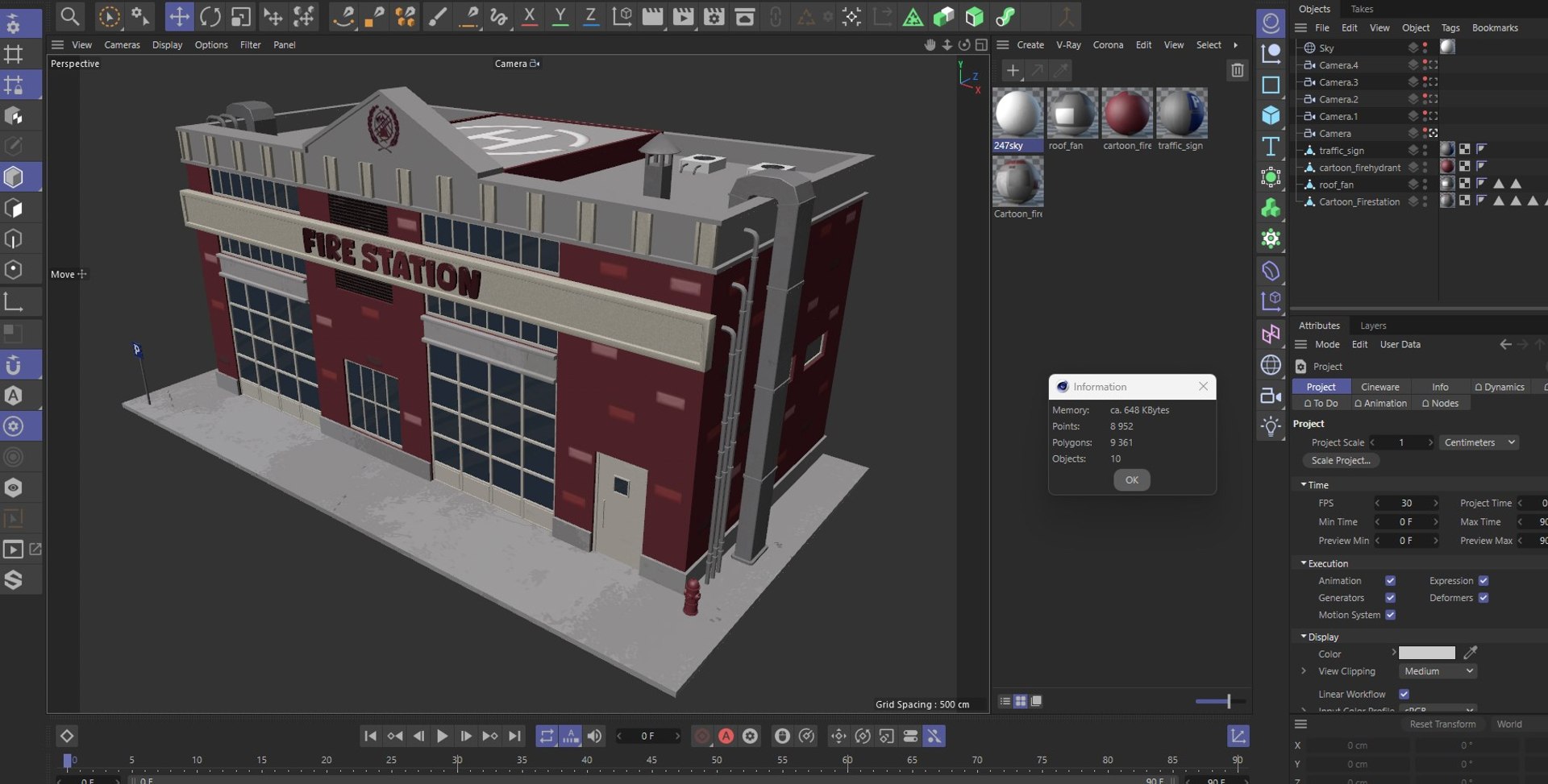 3D Cartoon Fire Station Model - TurboSquid 2227558