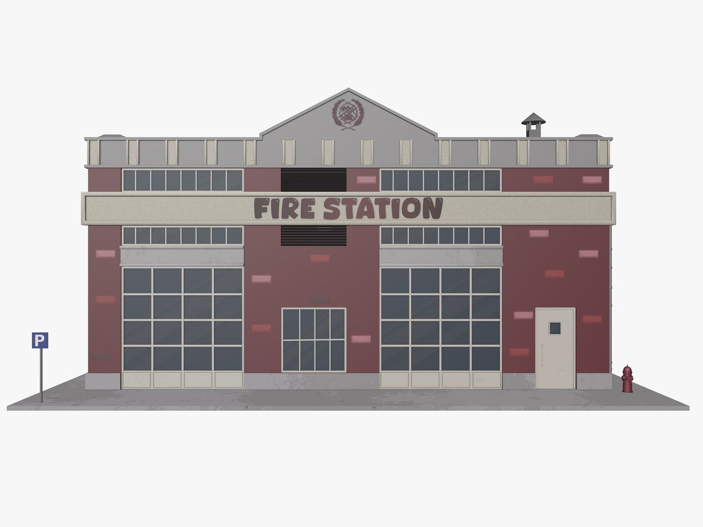 3D Cartoon Fire Station Model - TurboSquid 2227558