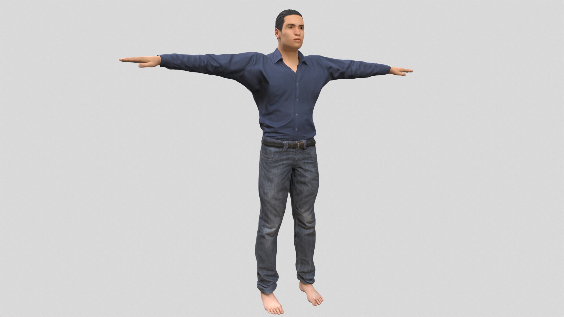 Man Low Poly In Blue Shirt Rigged Model - TurboSquid 1803168
