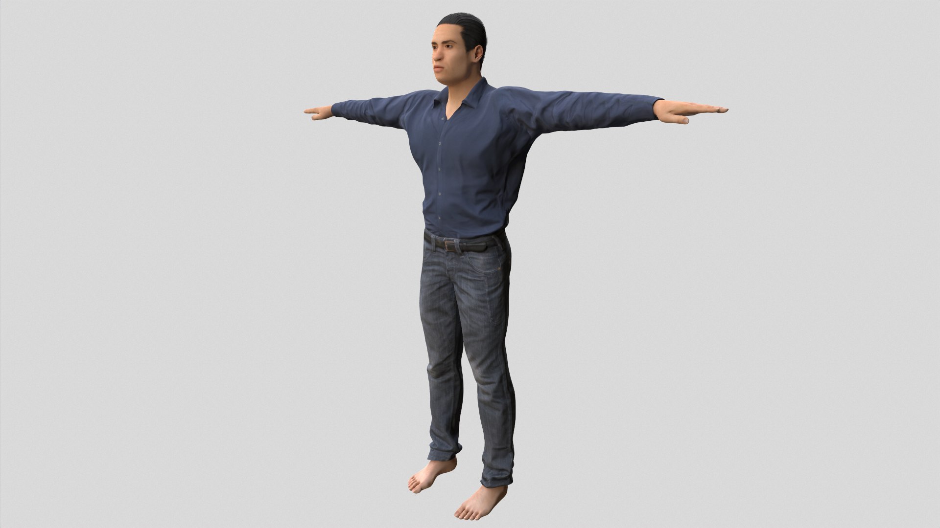 Man Low Poly In Blue Shirt Rigged Model - TurboSquid 1803168