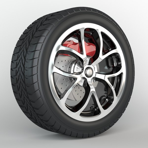 wheel discs tire brakes 3d obj