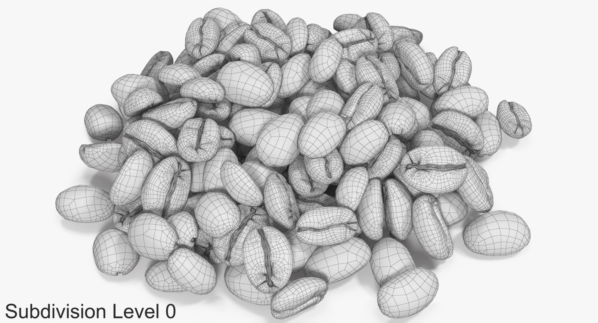 3d Model Roasted Coffee Bean 9