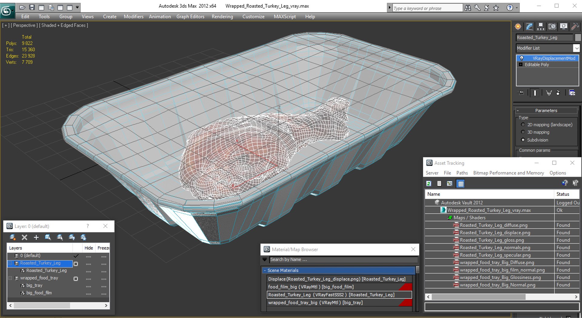 Wrapped Roasted Turkey Leg 3D - TurboSquid 1365113