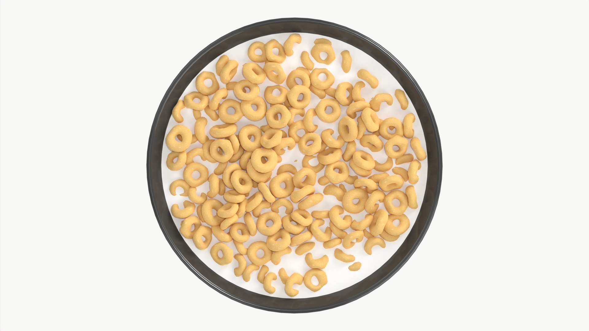 3D Model Bowl Of Honey Cheerios With Milk - TurboSquid 1988038