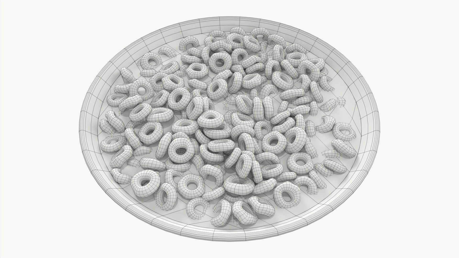 3D Model Bowl Of Honey Cheerios With Milk - TurboSquid 1988038