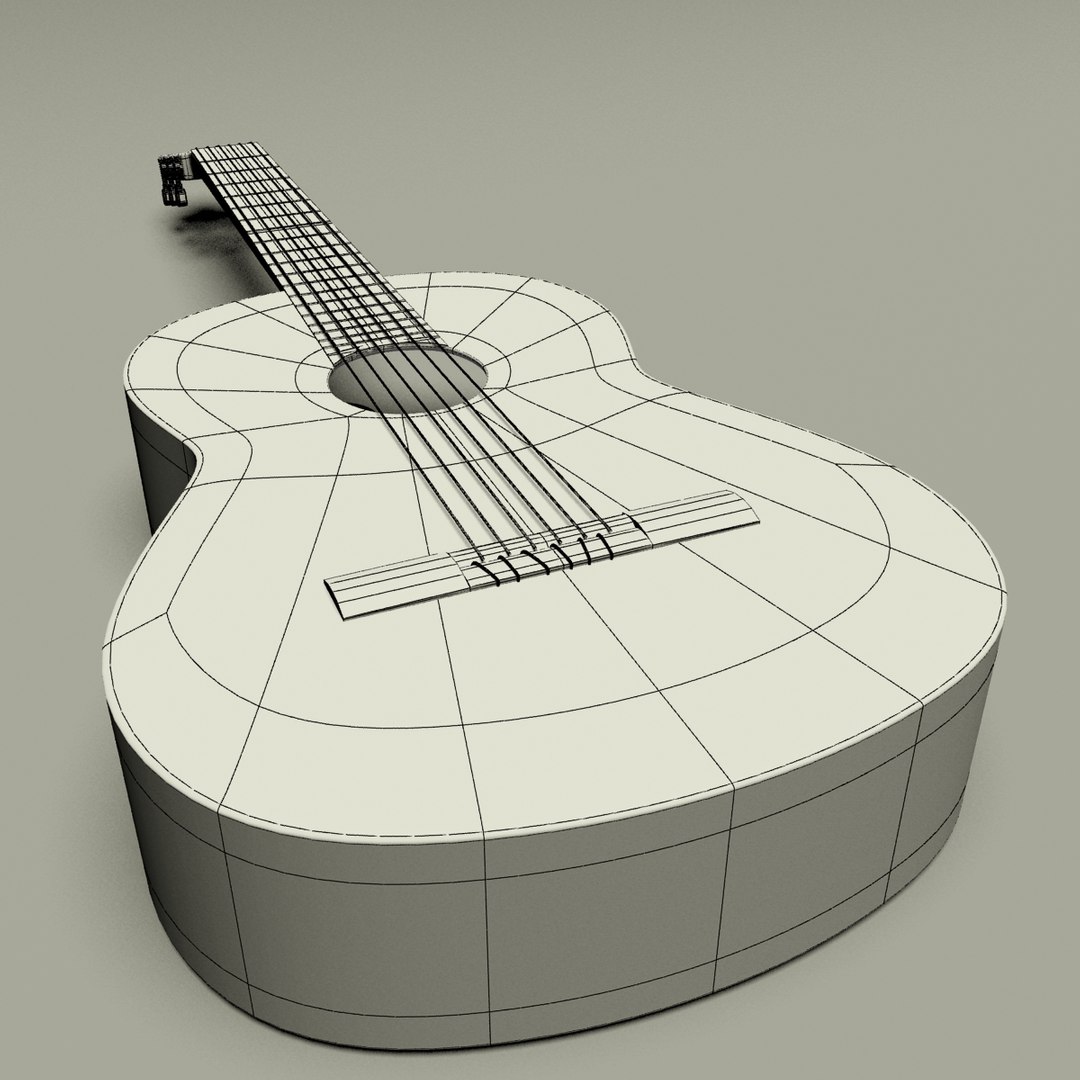 3d Model Classical Guitar