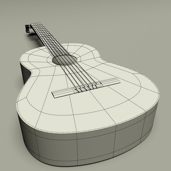 3d model classical guitar