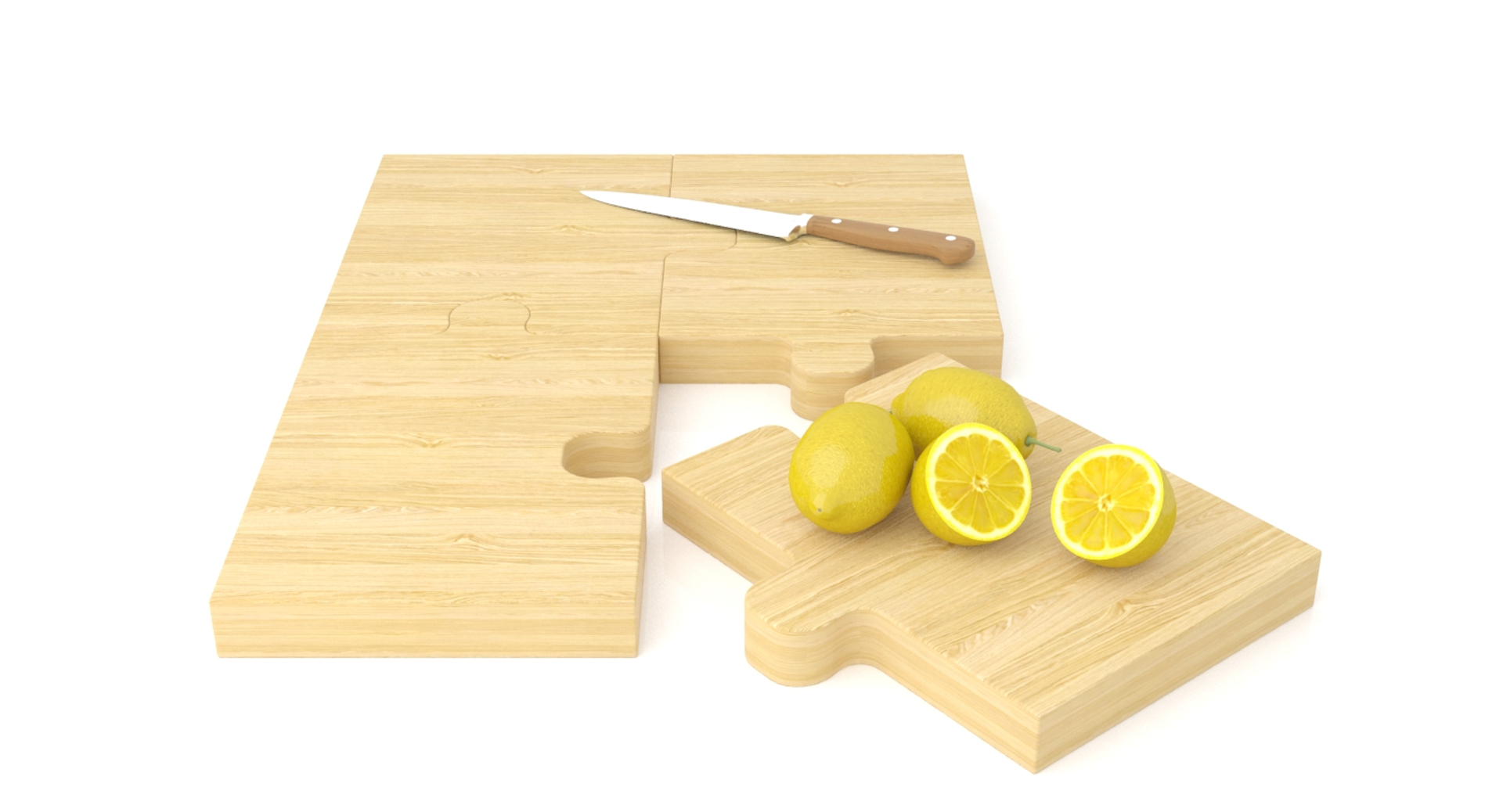 puzzle cutting board woodbob 3d model