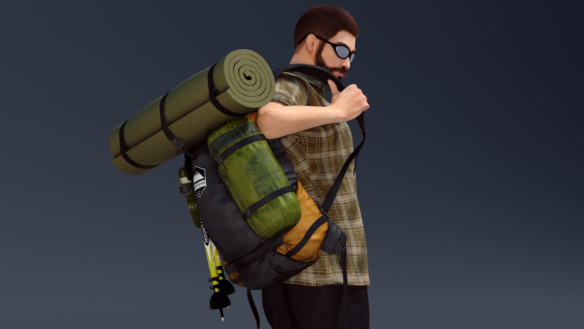Male Hiker Animated HQ 3D - TurboSquid 1869614
