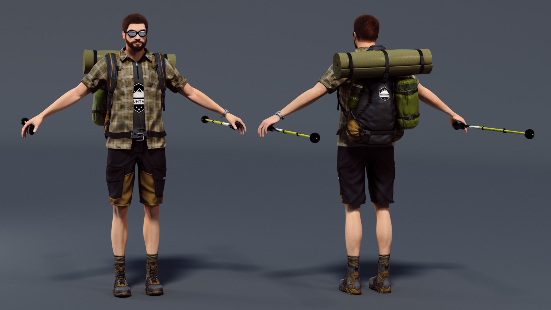 Male Hiker Animated HQ 3D - TurboSquid 1869614