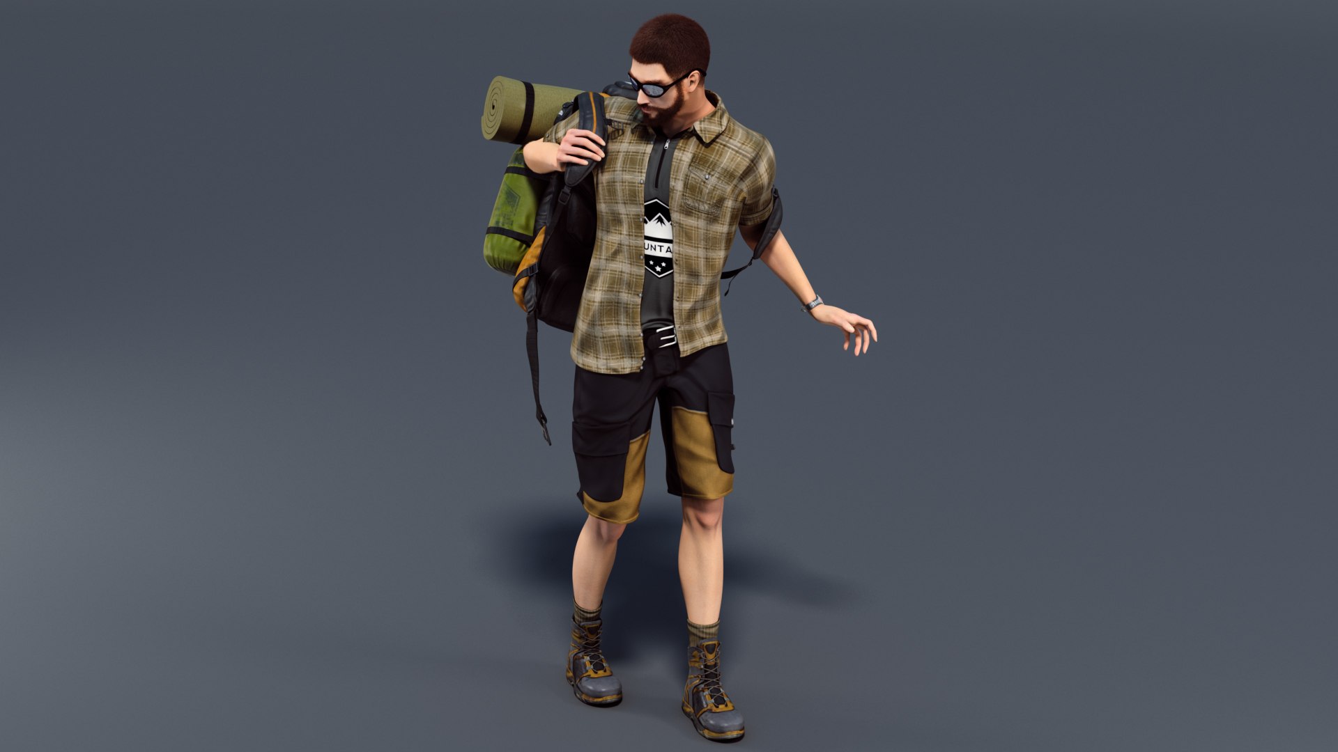 Male Hiker Animated HQ 3D - TurboSquid 1869614