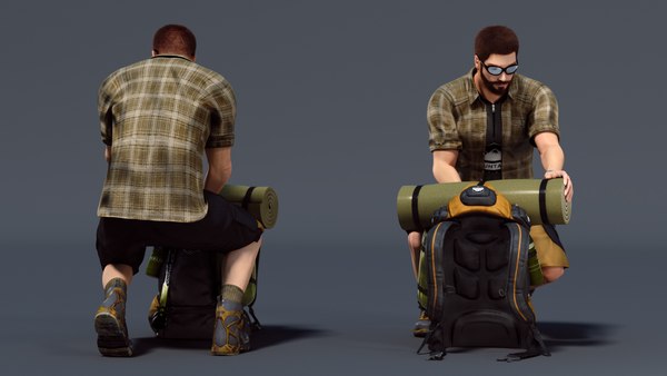 Male Hiker Animated HQ 3D - TurboSquid 1869614