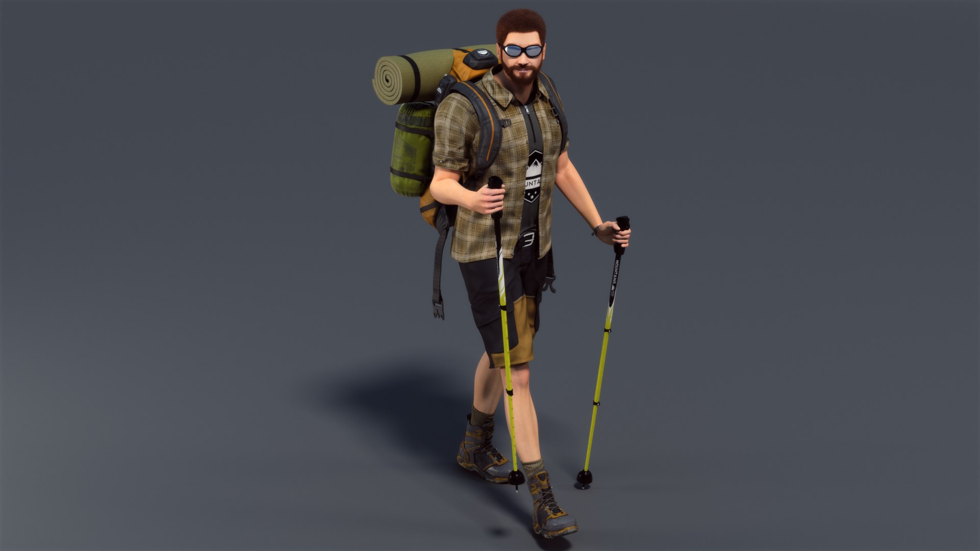 남성 등산객 애니메이션 HQ 3D 모델 - TurboSquid 1869614