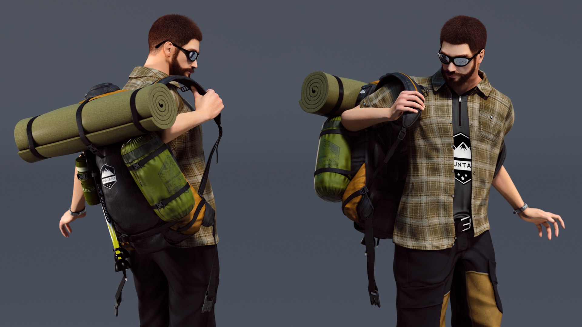 Male Hiker Animated HQ 3D - TurboSquid 1869614