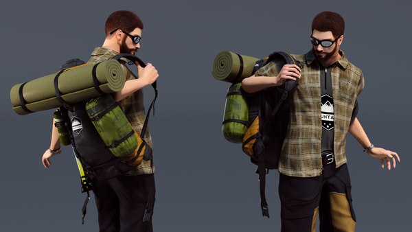 Male Hiker Animated HQ 3D - TurboSquid 1869614