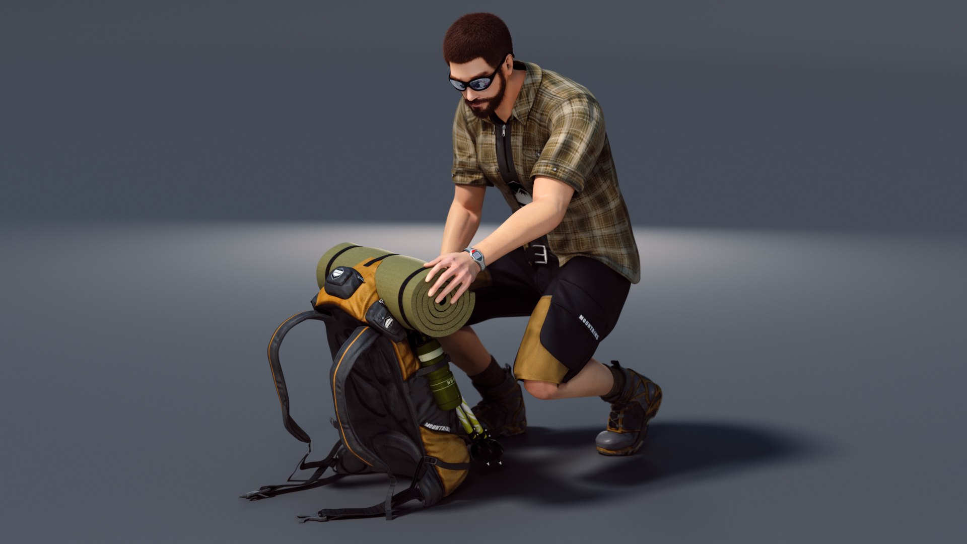 Male Hiker Animated HQ 3D - TurboSquid 1869614