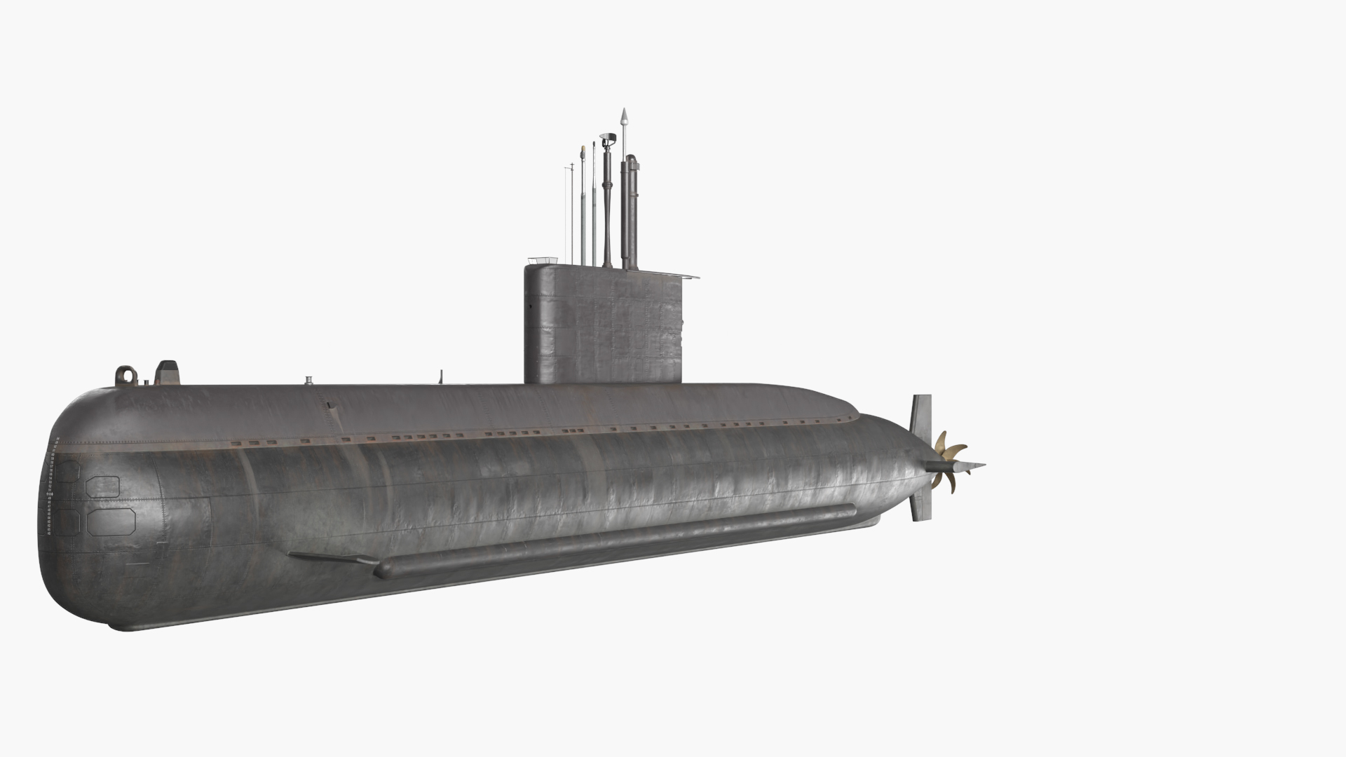 Jang Bogo-Class Military Submarine Vessel Rigged For Cinema 4D 3D ...