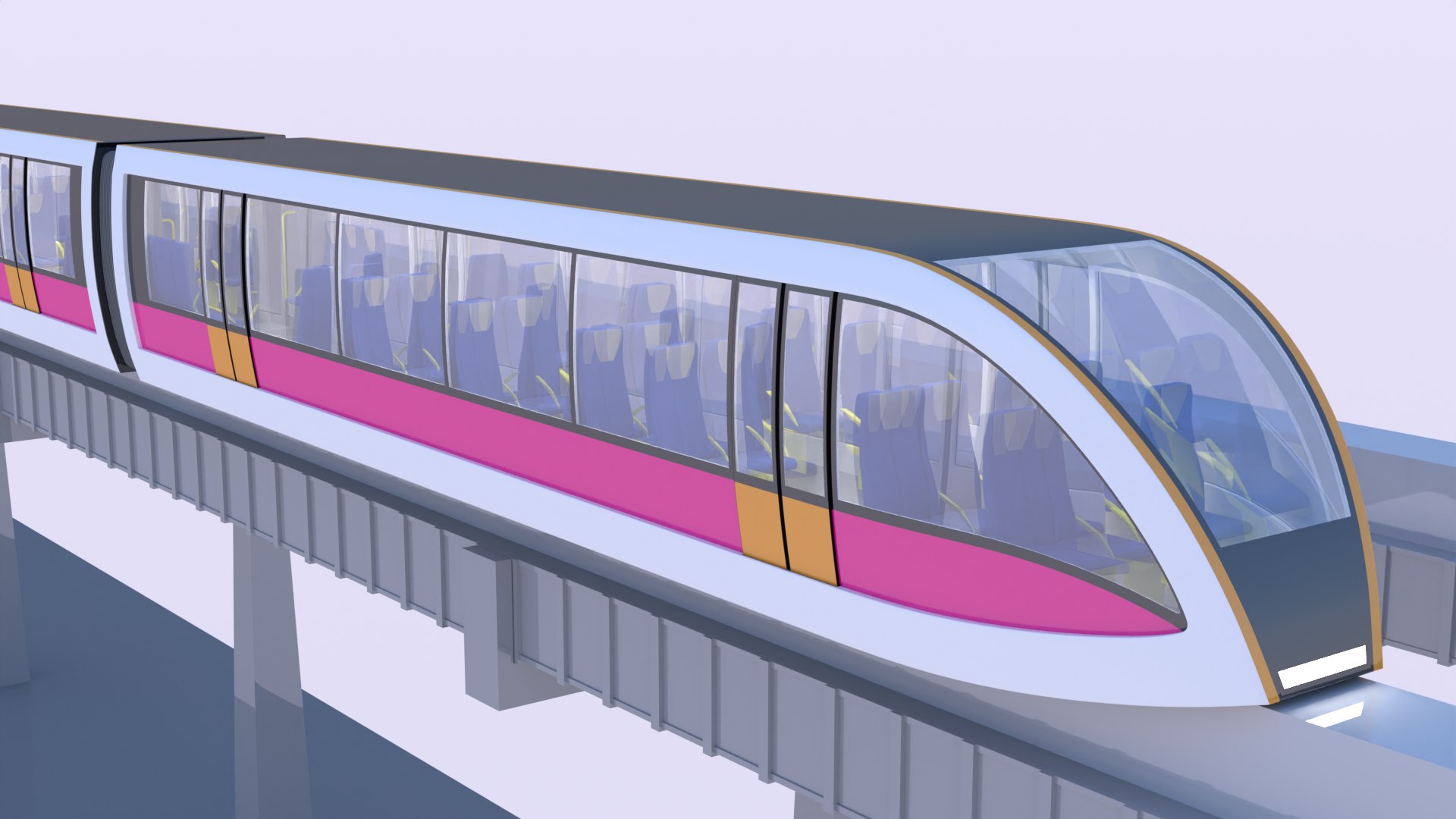 3D Monorail Train Concept 2023 IV Model - TurboSquid 2096043