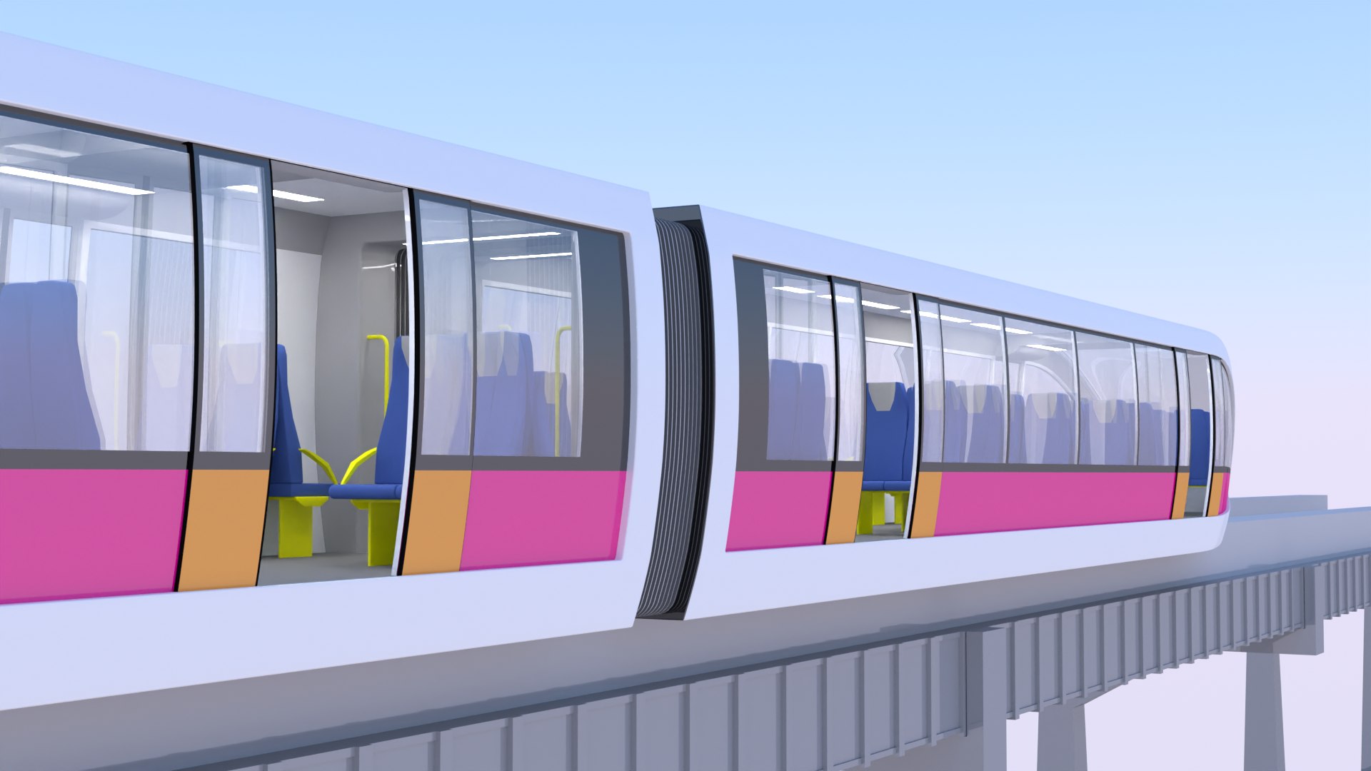 3D Monorail Train Concept 2023 IV Model - TurboSquid 2096043