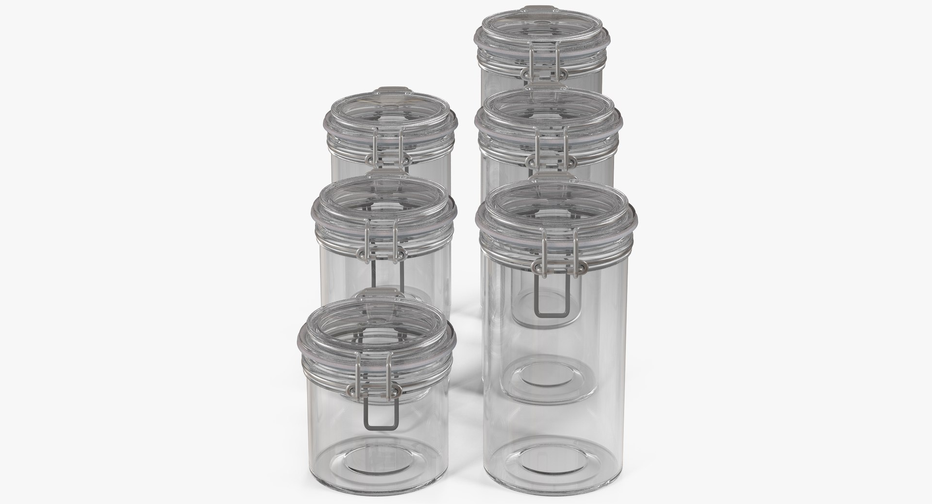 3D Model Glass Jars Airtight Lid - TurboSquid 1425897