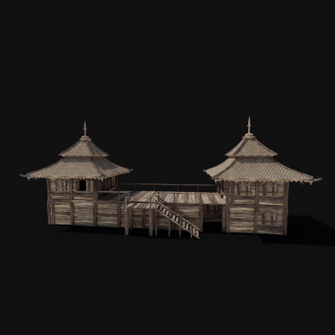 FEUDAL JAPAN CHINESE HOUSE DOJO HUT SAMURAI NINJA COLLECTION AAA 3D ...