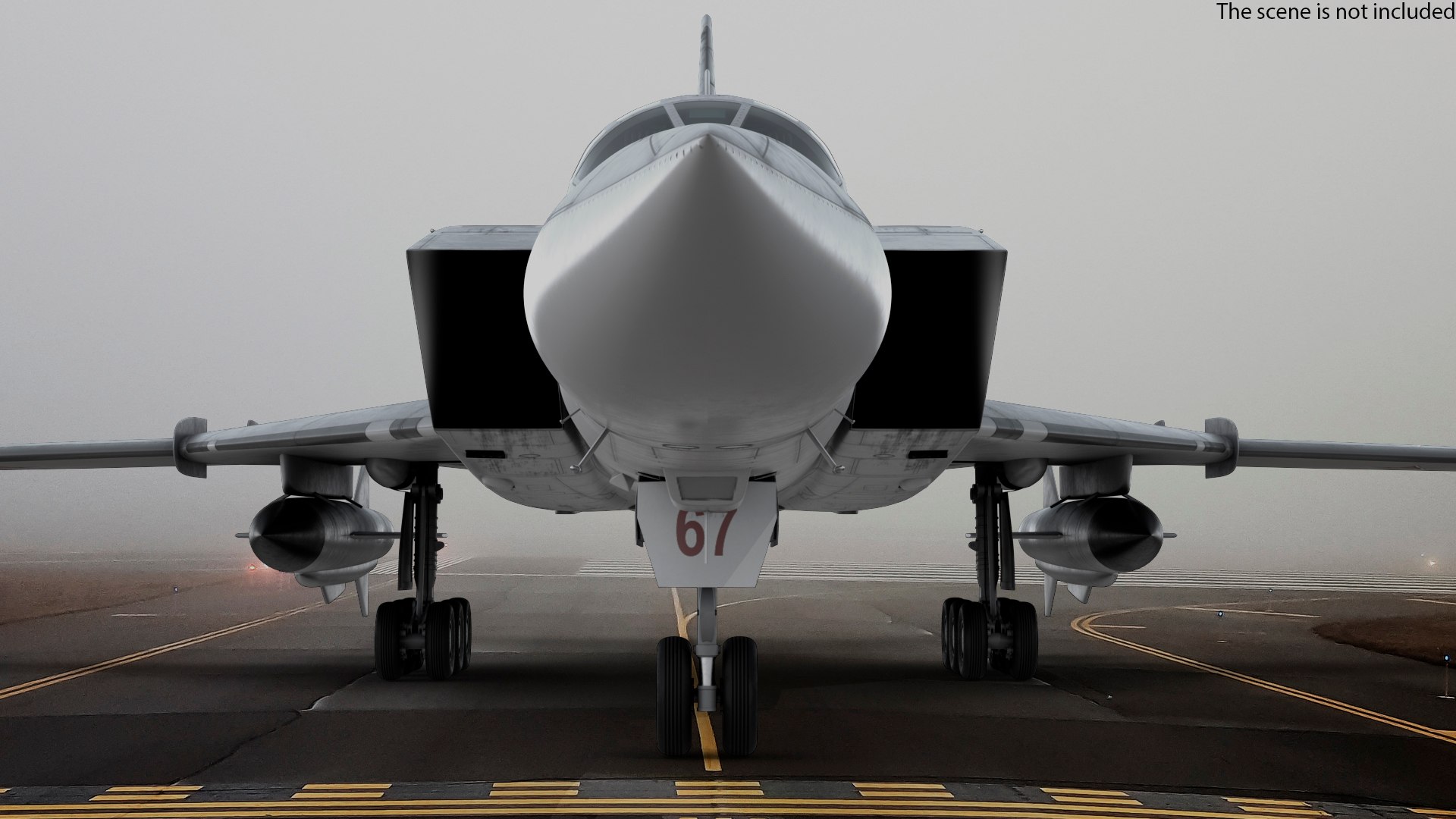 3D Supersonic Missile Carrier Tupolev Tu-22M Backfire Rigged model ...