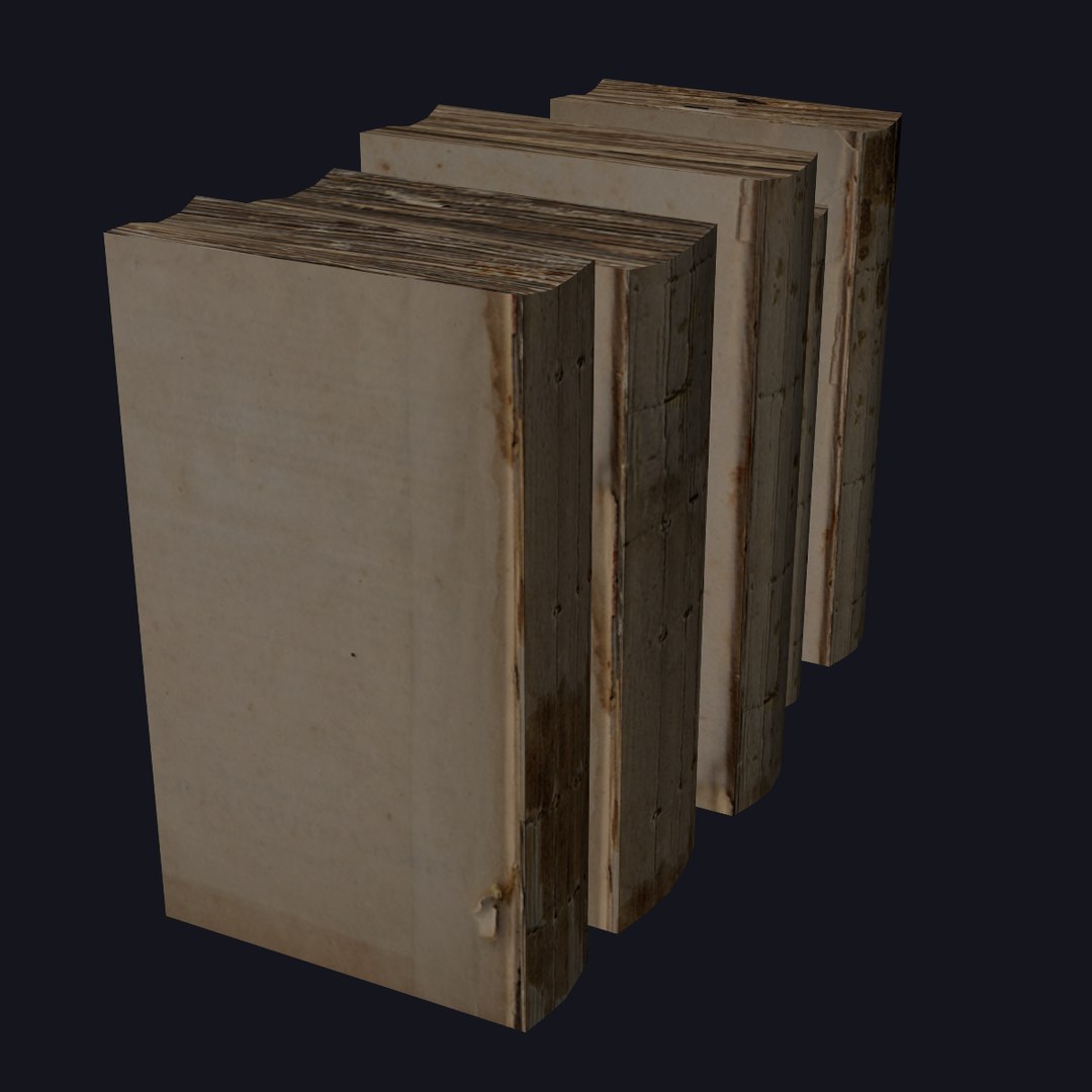 3d model old damaged books