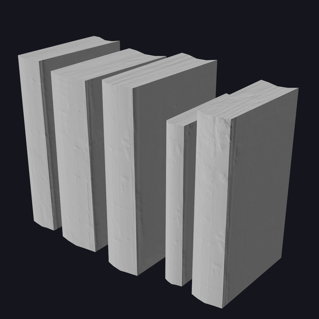 3d model old damaged books