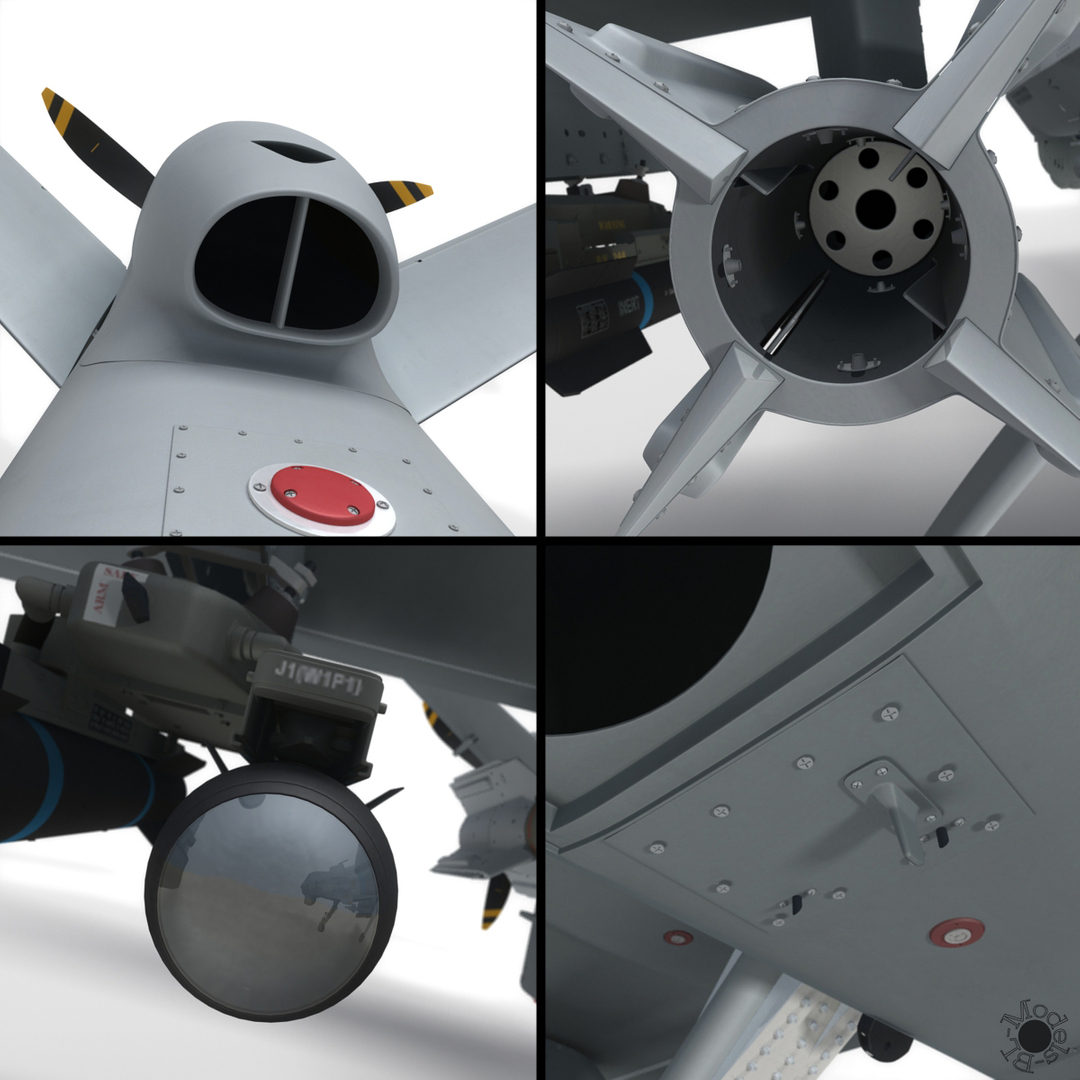 3d mq-9 reaper military aircraft