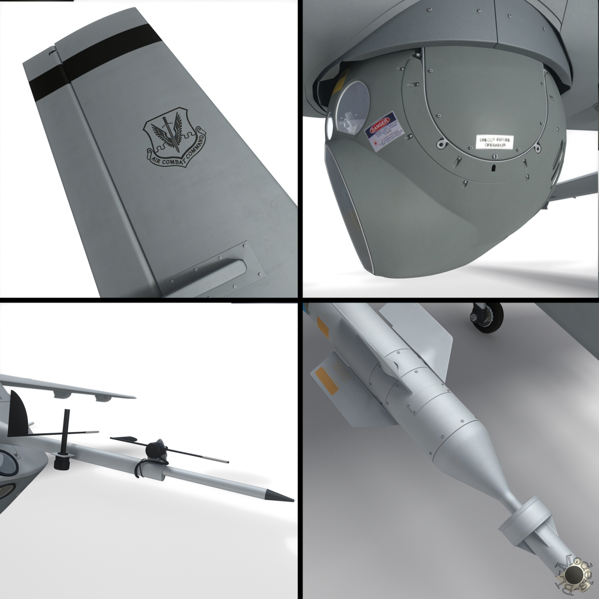 3d mq-9 reaper military aircraft
