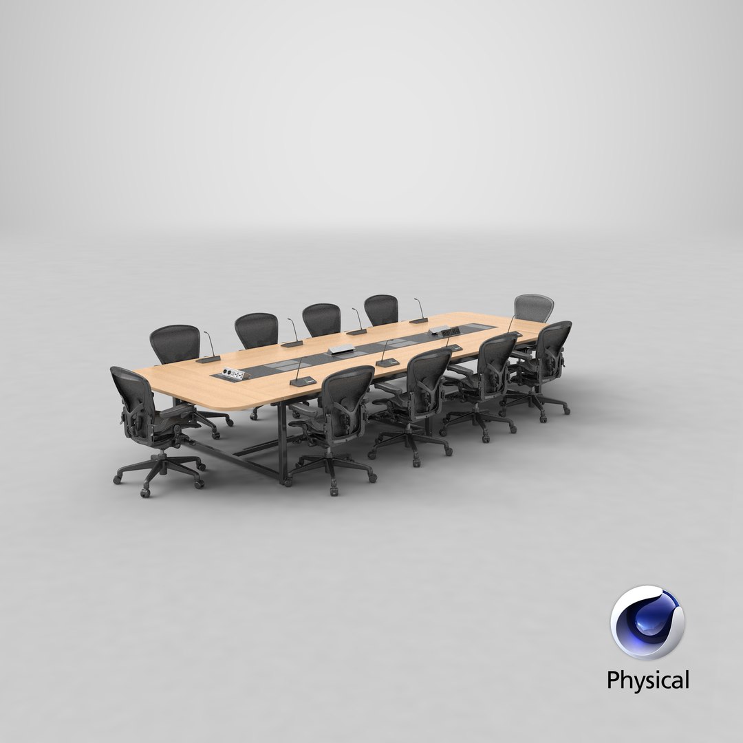 3D Full Detailed Conference Table - TurboSquid 1986210